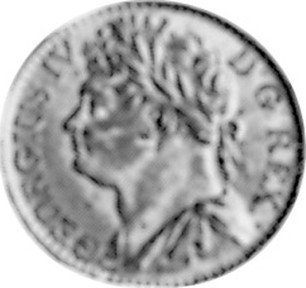 Farthing irlandés "George IV - Patrón" 1822 KM# Pn42 | coinscatalog.NET