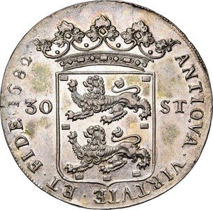 Dutch Silver Koggerdaalder "Friesland Province" 1682 KM# 66 ...