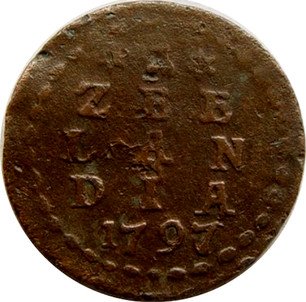 Dutch Duit "Zeelandia" 1795-1797 KM# 5 | coinscatalog.NET