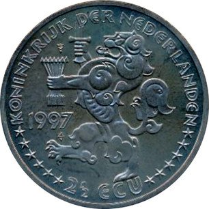 Dutch 2 1/2 ecu "400 Years Diplomatic Contact with Russia" 1997 X# 111 ...