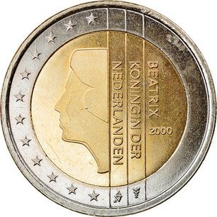 2 euros holandeses "Beatrix 1st map" 1999-2006 KM# 241 | coinscatalog.NET