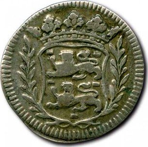 Dutch Silver Duit "Friesland Crowned Arms" 1702-1739 KM# 100a ...