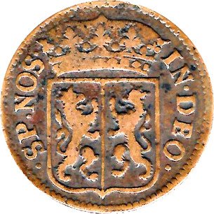 Dutch Duit "Crowned arms of Gelderland" 1702-1720 KM# 75 | coinscatalog.NET
