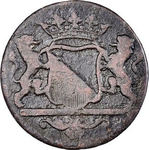 Dutch Duit "Crowned Arms of Utrecht" 1739-1793 KM# 91 | coinscatalog.NET