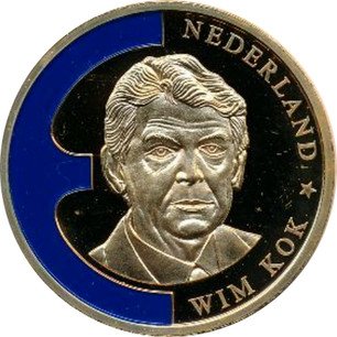 Dutch Gold plated Copper-Nickel 1 ECU "Wim Kok" 1998 | coinscatalog.NET