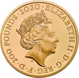 Great Britain Gold 200 Pounds "Elizabeth II King George III" 2020 ...