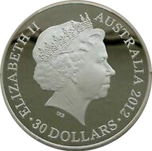 Australian 1 Kilo Silver 30 Dollars "Lunar Dragon" 2012 | coinscatalog.NET