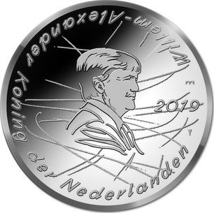Dutch Silver plated Copper 5 Euro "Willem-Alexander Jaap Eden" 2019 ...