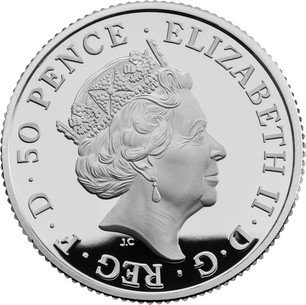 Great Britain Silver 50 Pence "Elizabeth II White Horse of Hanover ...
