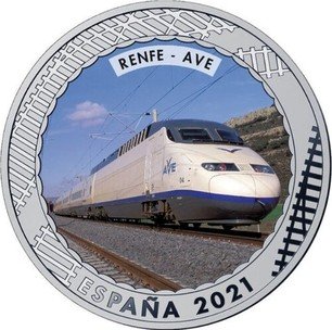 Spanish 1 1/2 Euro "Renfe - Ave" 2021 | coinscatalog.NET
