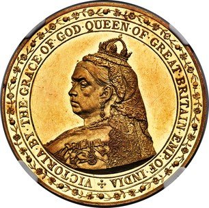 Great Britain Gold 1 Crown "Victoria Spink & Son Pattern" 1887 ...