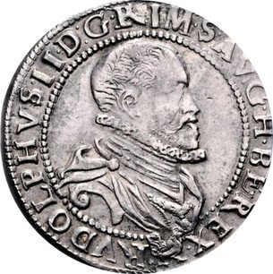Austrian Silver 1/2 Thaler "Rudolf II" 1601-1609 KM# 22 | coinscatalog.NET