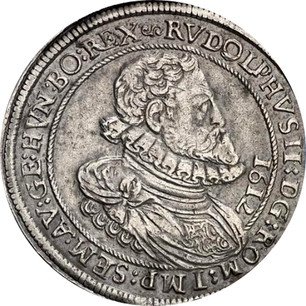 Austrian Silver 1/2 Thaler "Rudolf II" 1612 KM# 142 | coinscatalog.NET