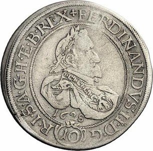 Austrian Silver 10 Kreuzer "Ferdinand II St Veit" 1628-1637 KM# 695 | coinscatalog.NET