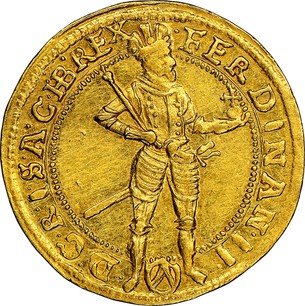 Austrian Gold Ducat "Ferdinand II" 1627 KM# 681 | coinscatalog.NET