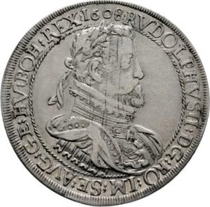 Austrian Silver Thaler "Rudolf II Hall" 1608 KM# 95 | coinscatalog.NET