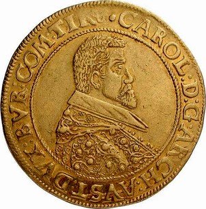 Austrian Gold 10 Ducat "Karl" 1618 KM# 20 | coinscatalog.NET