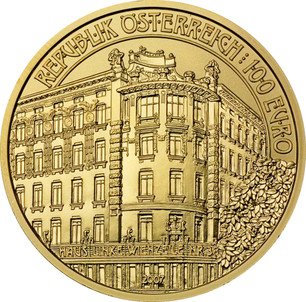 Moneda de oro austriaca de 100 euros "Art Nouveau vienés - Wienzeile ...