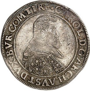 2 Thaler de Plata Austriaca "Carlos el Póstumo" 1618 KM# 17 ...