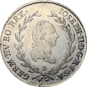 Austrian 1/8 Oz Silver 20 Kreuzer "Joseph II" 1786-1790 KM# 2070 ...