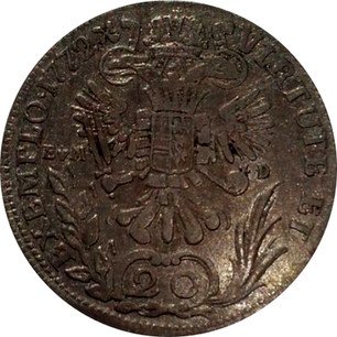 Austrian 1/8 Oz Silver 20 Kreuzer "Joseph II" 1765-1767 KM# 2067.1 ...