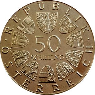 Austrian Silver 50 Schilling "600th Anniversary - Vienna University ...