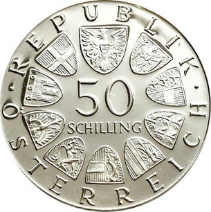 Austrian Silver 50 Schilling "450th Anniversary - Death of Maximilian I ...