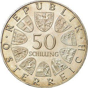 Austrian Silver 50 Schilling "300th Anniversary - Innsbruck University ...