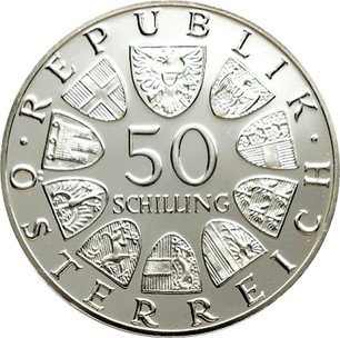 Austrian Silver 50 Schilling "150th Death of composer Franz Schubert ...