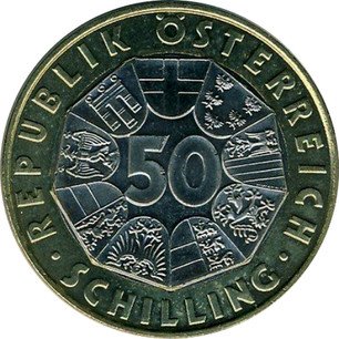 Austrian 50 Schilling "Sigmund Freud" 1901-2000 KM# 3066 | coinscatalog.NET