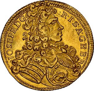 Austrian Gold Ducat "Joseph I" 1705-1710 KM# 1450 | coinscatalog.NET