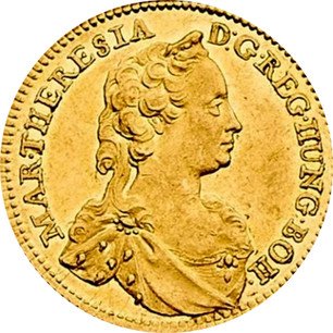 Austrian Gold Ducat "Maria Theresia" 1743-1745 KM# 1705 | coinscatalog.NET
