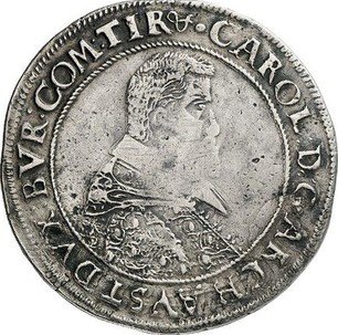 Austrian Silver 1 Thaler "Karl" 1615-1618 KM# 7 | coinscatalog.NET