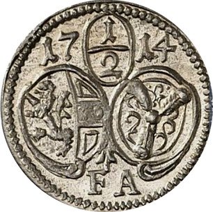Moneda de plata austriaca 1/2 Kreuzer "Franz Anton von Harrach" 1709 ...