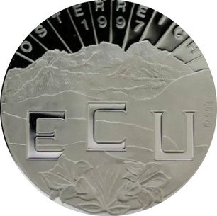 Moneda de 1 ECU de plata austriaca "Chelín" 1997 | coinscatalog.NET