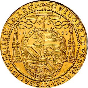 Austrian Gold 5 Ducat "Guidobald" 1655 KM# 177 | coinscatalog.NET