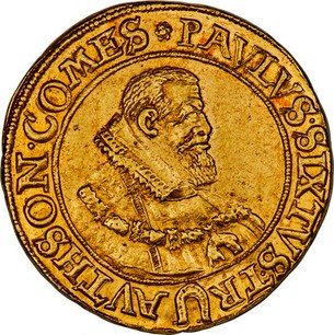 5 ducados de oro austriacos "Paul Sixtus I" 1620 KM# A22 | coinscatalog.NET