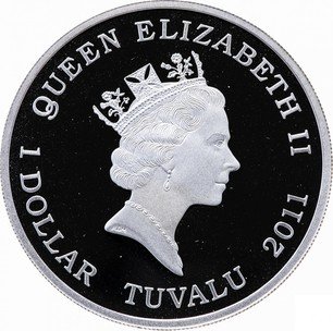 Tuvaluan 1 Oz Silver 1 Dollar "Greater blue-ringed octopus" 2011 ...