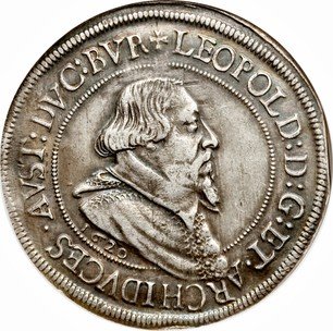 Austrian Silver 1 Thaler "Leopold V Gratia" 1620 KM# 256 | coinscatalog.NET