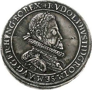 Austrian Silver 1 Thaler "Rudolf II bust" 1603 | coinscatalog.NET