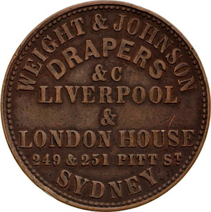 Australian 1 Penny Private Token issues 1801-1900 KM# Tn268 ...