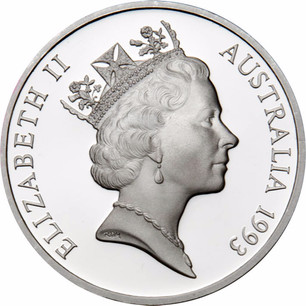 Australian Silver 5 Dollars "Australian Explorers - James Cook" 1993 KM ...