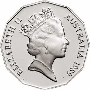 Australian Silver Fifty Cents "Captain Cook" 1989 KM# 127 ...