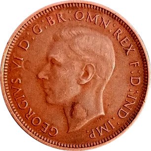 Australian One Half Penny "George VI" 1938-1939 KM# 35 | coinscatalog.NET