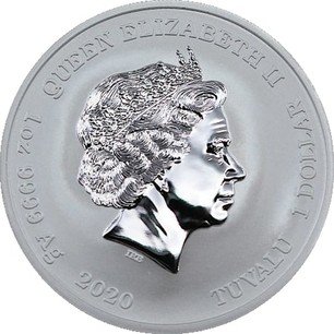 Moneda Tuvaluana de 1 Oz de Plata 1 Dólar "Elizabeth II Zeus" 2020 ...