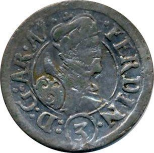 Austrian 3 Kreuzer "Ferdinand Tyrol" 1600-1650 | coinscatalog.NET
