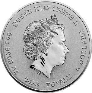 Tuvaluan 5 Oz Silver 5 Dollars "The Rising Sun" 2022 | coinscatalog.NET