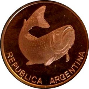 Argentine 5 Pesos "Fish Pattern Piece" 1985 | coinscatalog.NET