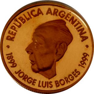 Argentine Gold 5 Pesos "Jorge Luis Borges 100th Anniversary of Birth ...