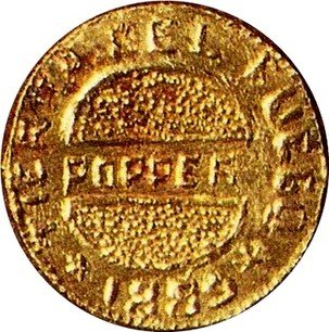 Gramo Oro Argentino "Popper" 1889 KM# Tn2 | coinscatalog.NET